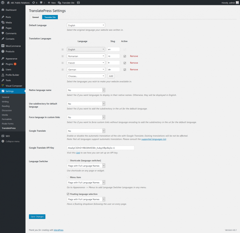 Features and Screenshots - TranslatePress