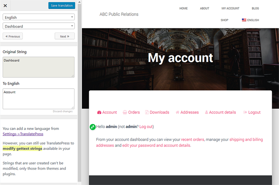 Edit Plugin Strings And Theme Strings In Wordpress