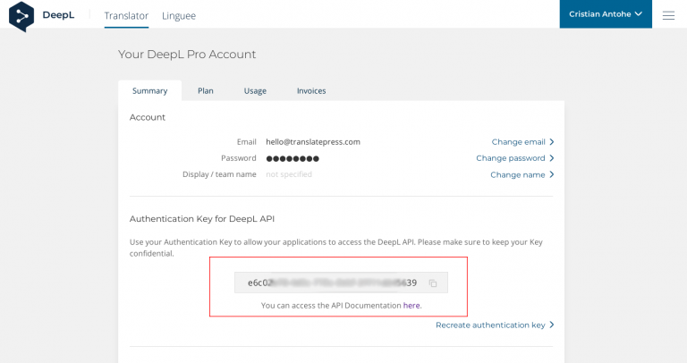 DeepL Automatic Translation - TranslatePress