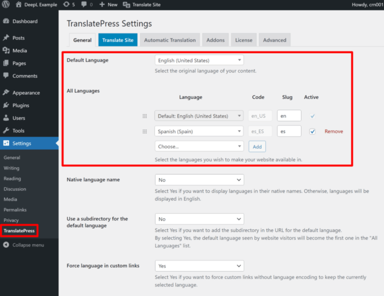 How to Use DeepL to Translate a Website on WordPress - TranslatePress