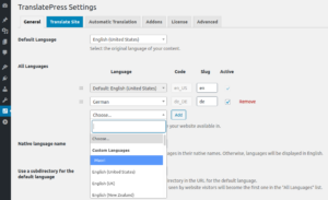 Add a custom language - TranslatePress