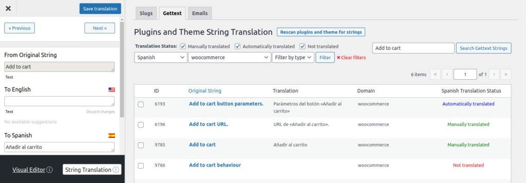 String Translation Translatepress